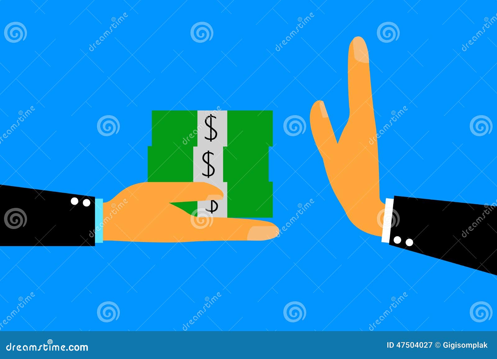 Hand - Refuse Money from Other Hand Stock Vector - Illustration of bank ...