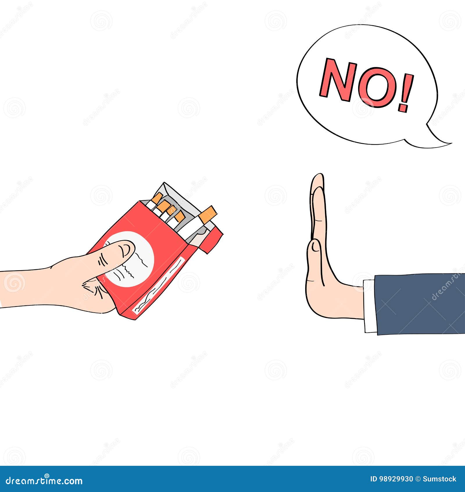 Hand Refusing Offer for Cigarette Stock Vector - Illustration of open ...