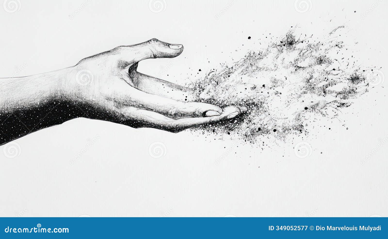 Hand Releasing Particles, Dust, or Ash. Abstract Concept of Creation ...