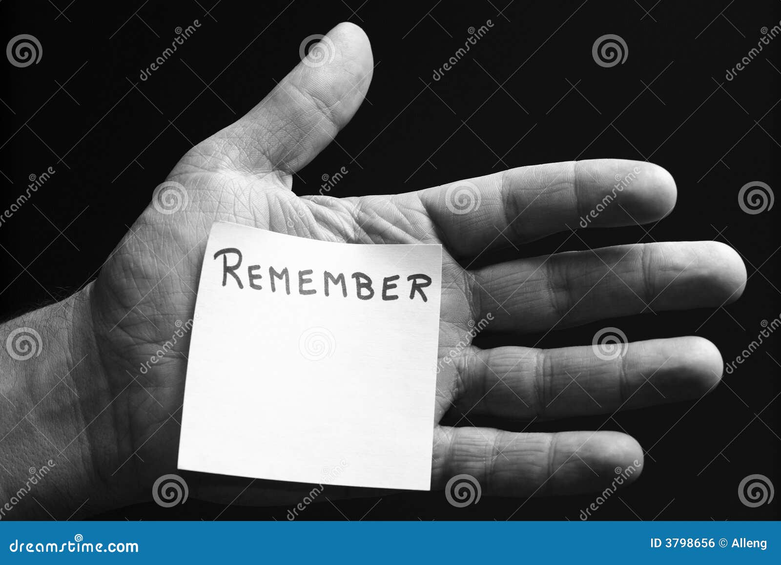 Hand Remember stock photo. Image of reminder, post, sticker - 3798656