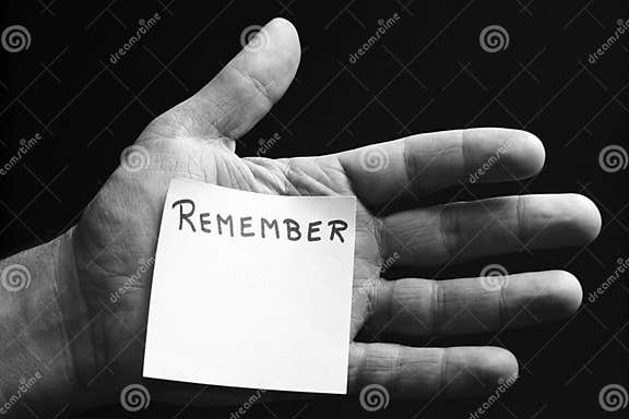 Hand Remember stock photo. Image of reminder, post, sticker - 3798656