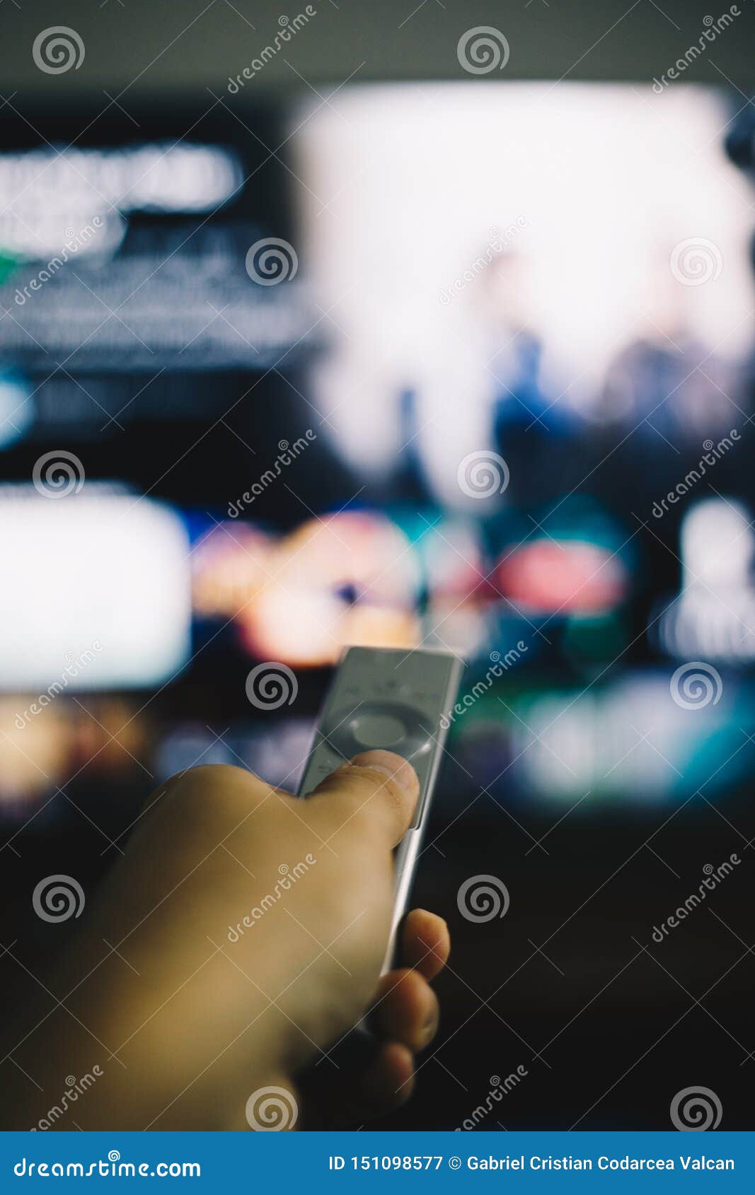 Hand with Remote Changing Television Channel Stock Image - Image of ...