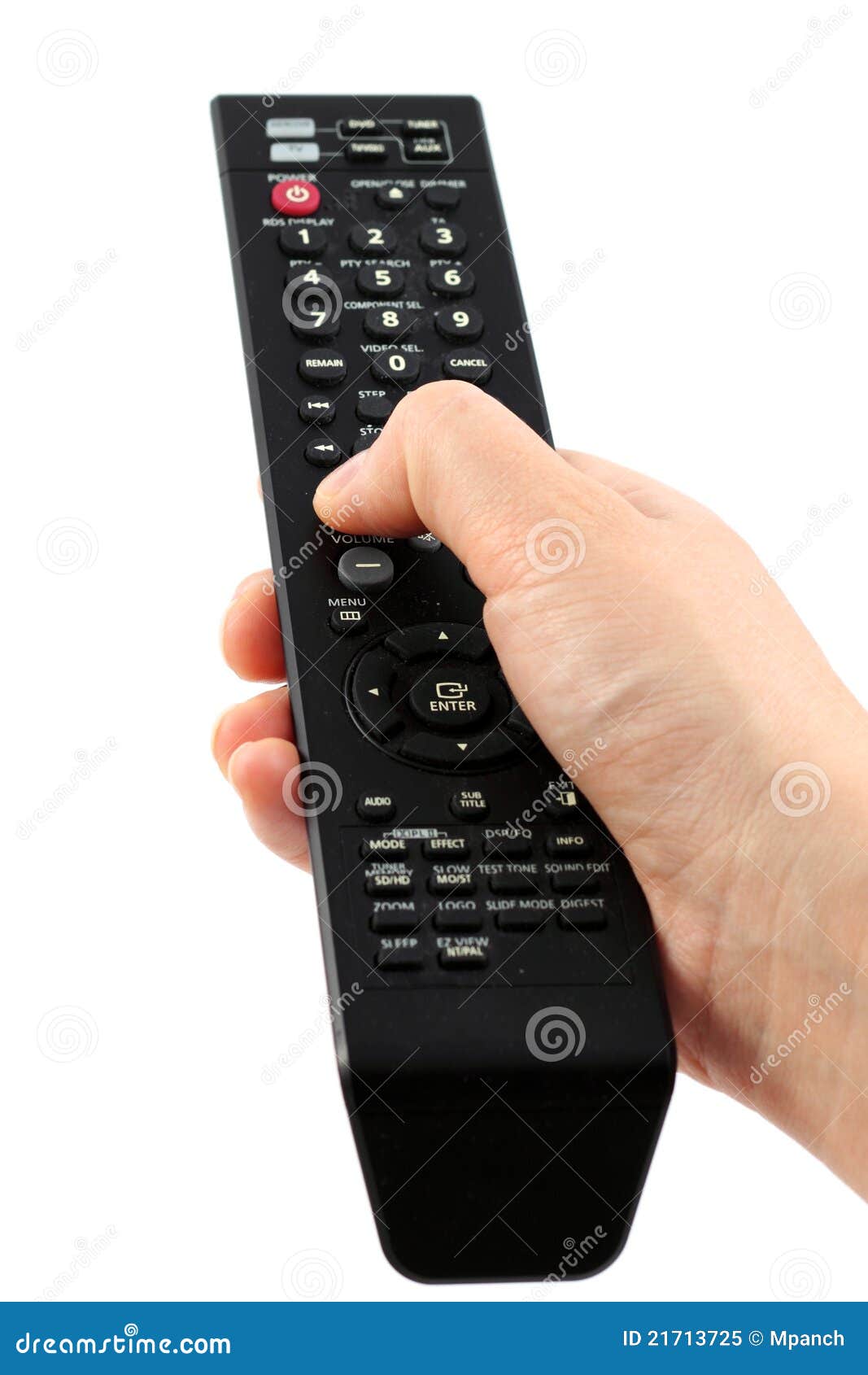 Hand with remote control stock image. Image of device - 21713725