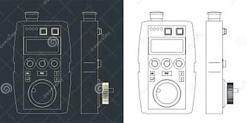 Hand Remote Control for CNC Machine Blueprints Stock Vector ...