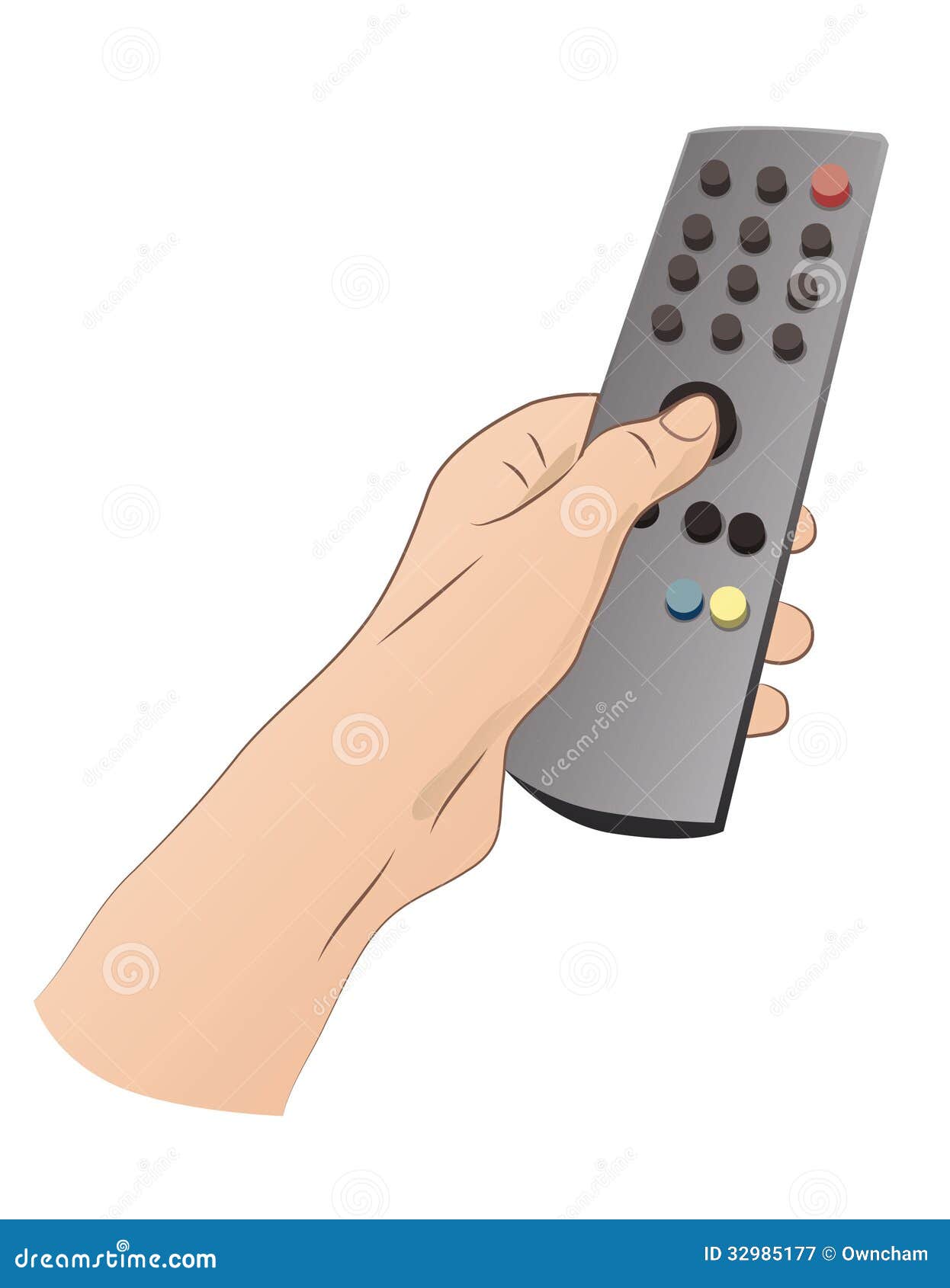 Hand with Remote Control stock vector. Illustration of hand - 32985177