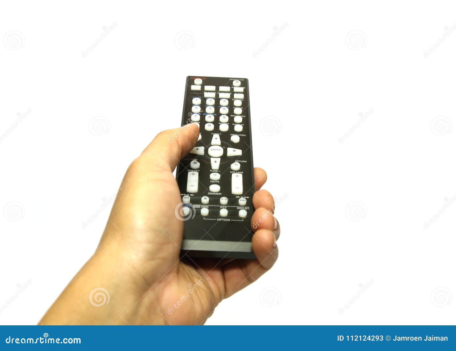 Hand with Remote Control Isolated on White Background Stock Image ...