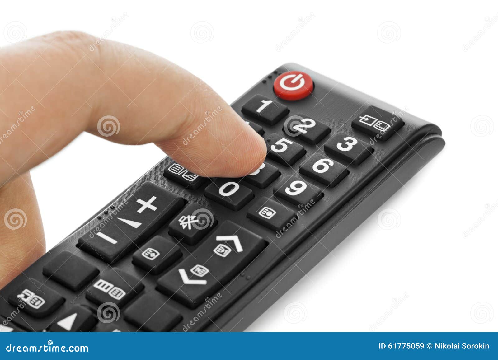 Hand and remote control stock image. Image of closeup - 61775059