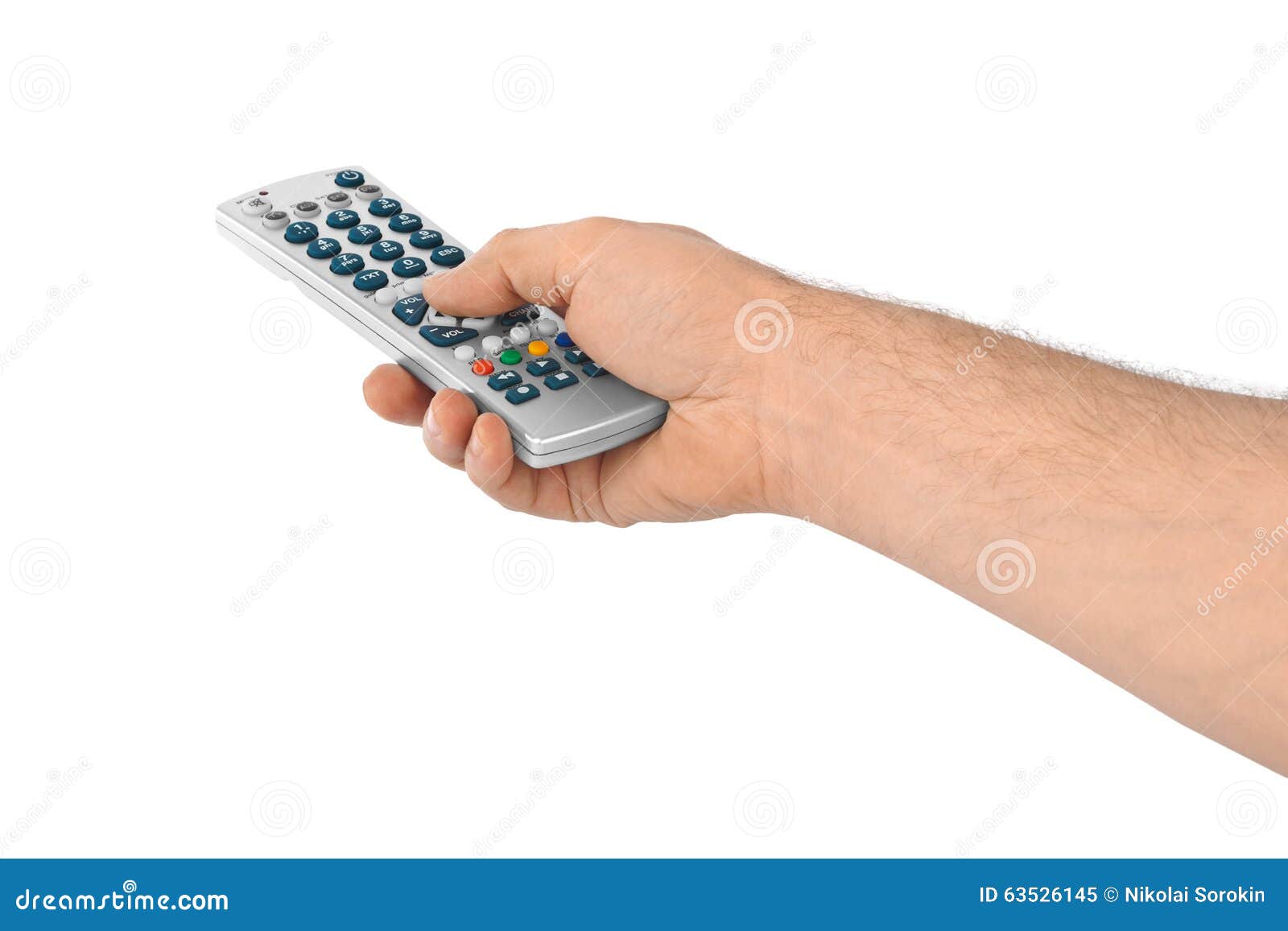 Hand with remote control stock image. Image of infrared - 63526145