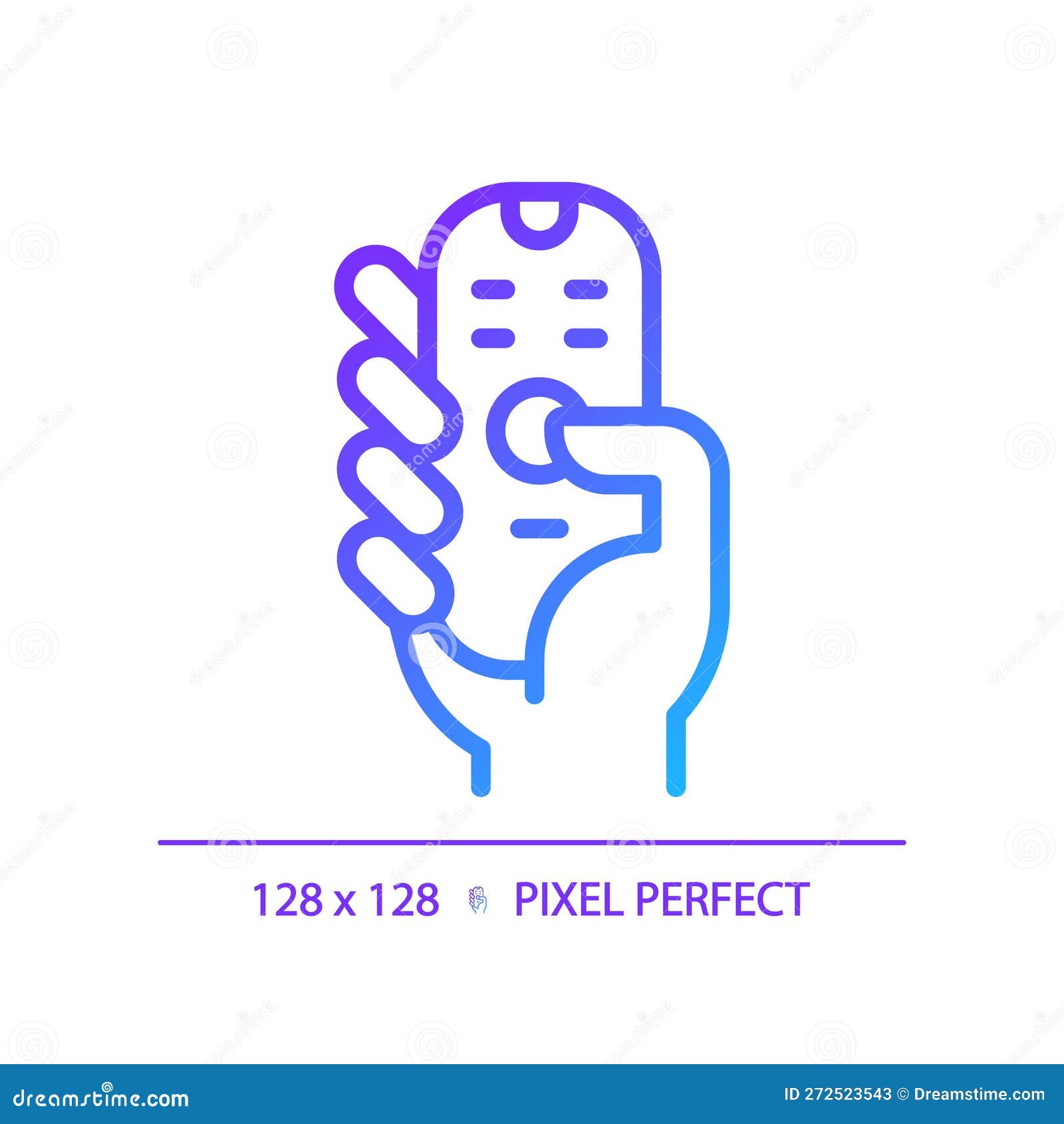 Hand with Remote Control Pixel Perfect Gradient Linear Vector Icon ...