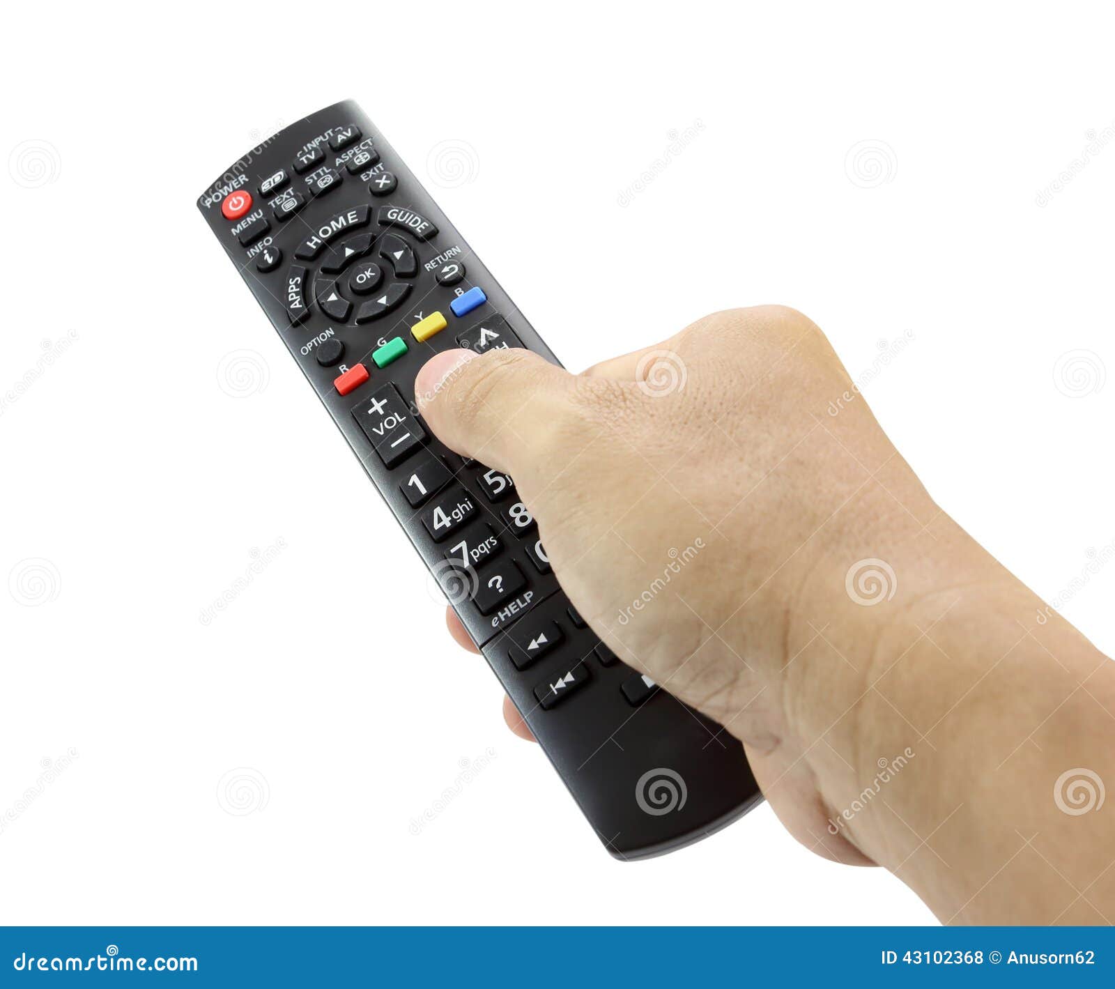 Hand with Remote Control Smart TV Stock Photo - Image of play, finger ...