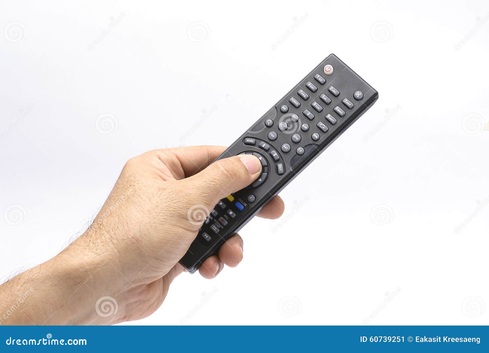 Hand with remote stock image. Image of isolated, program - 60739251