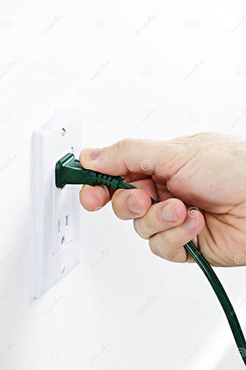 Hand Removing Plug from Outlet Stock Image - Image of circuit, cable ...