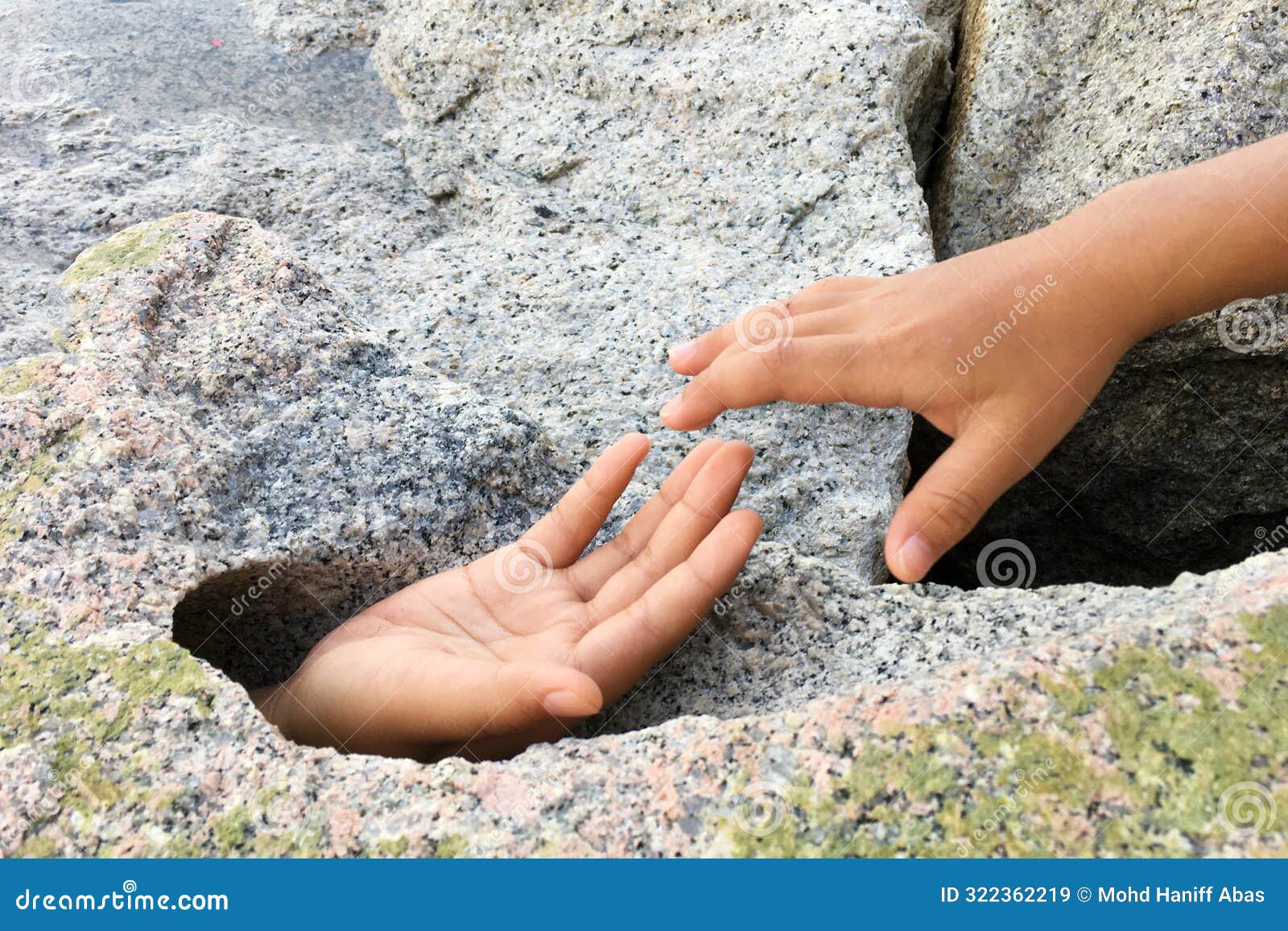 Hand Request Help from Big Stone Hole Stock Image - Image of bankruptcy ...