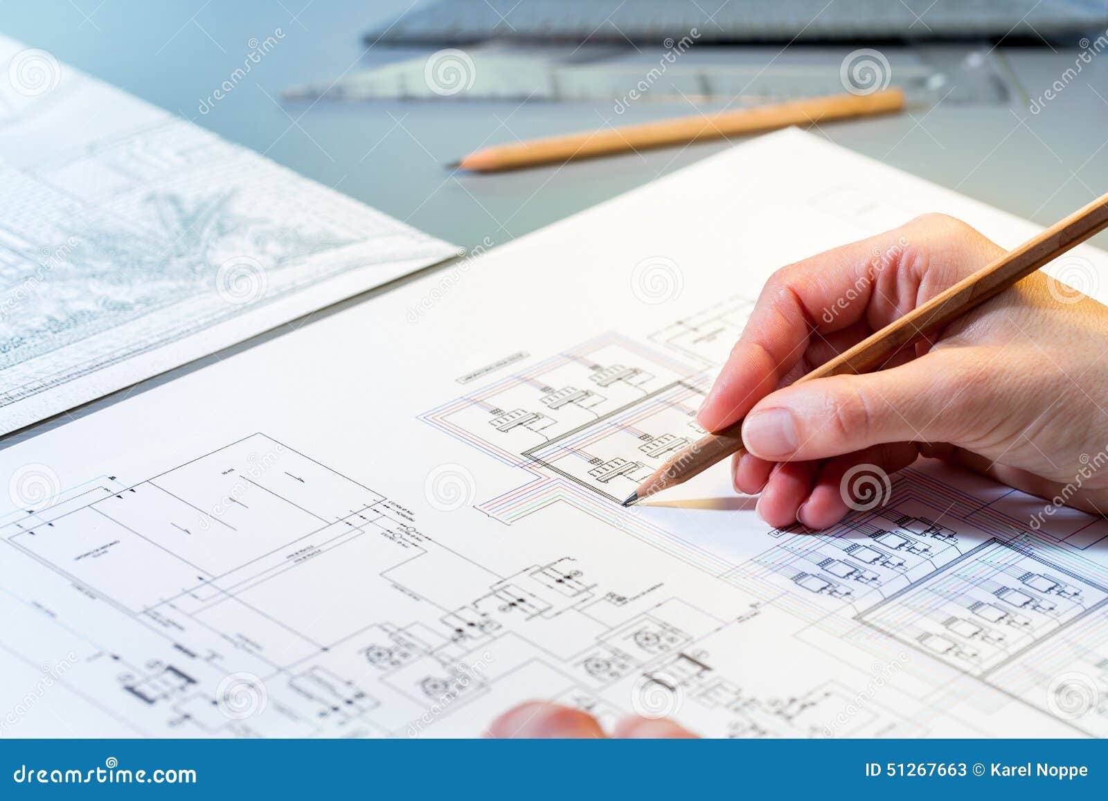 Reviewing Technical Drawings Stock Photography | CartoonDealer.com ...