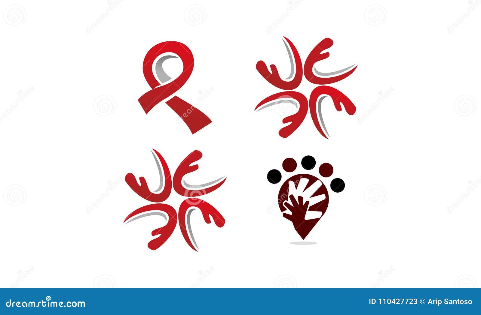 Hand Ribbon Template Set stock vector. Illustration of icon - 110427723