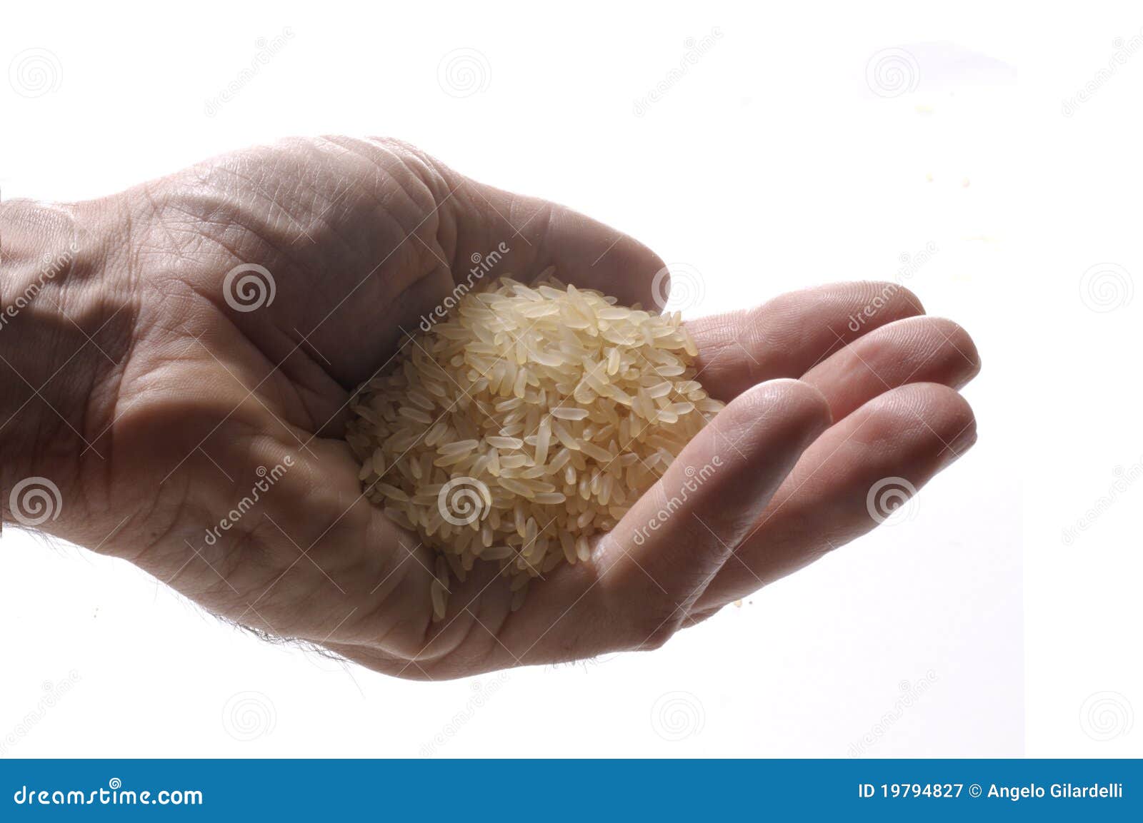 Hand with rice stock image. Image of fingers, ingredient - 19794827