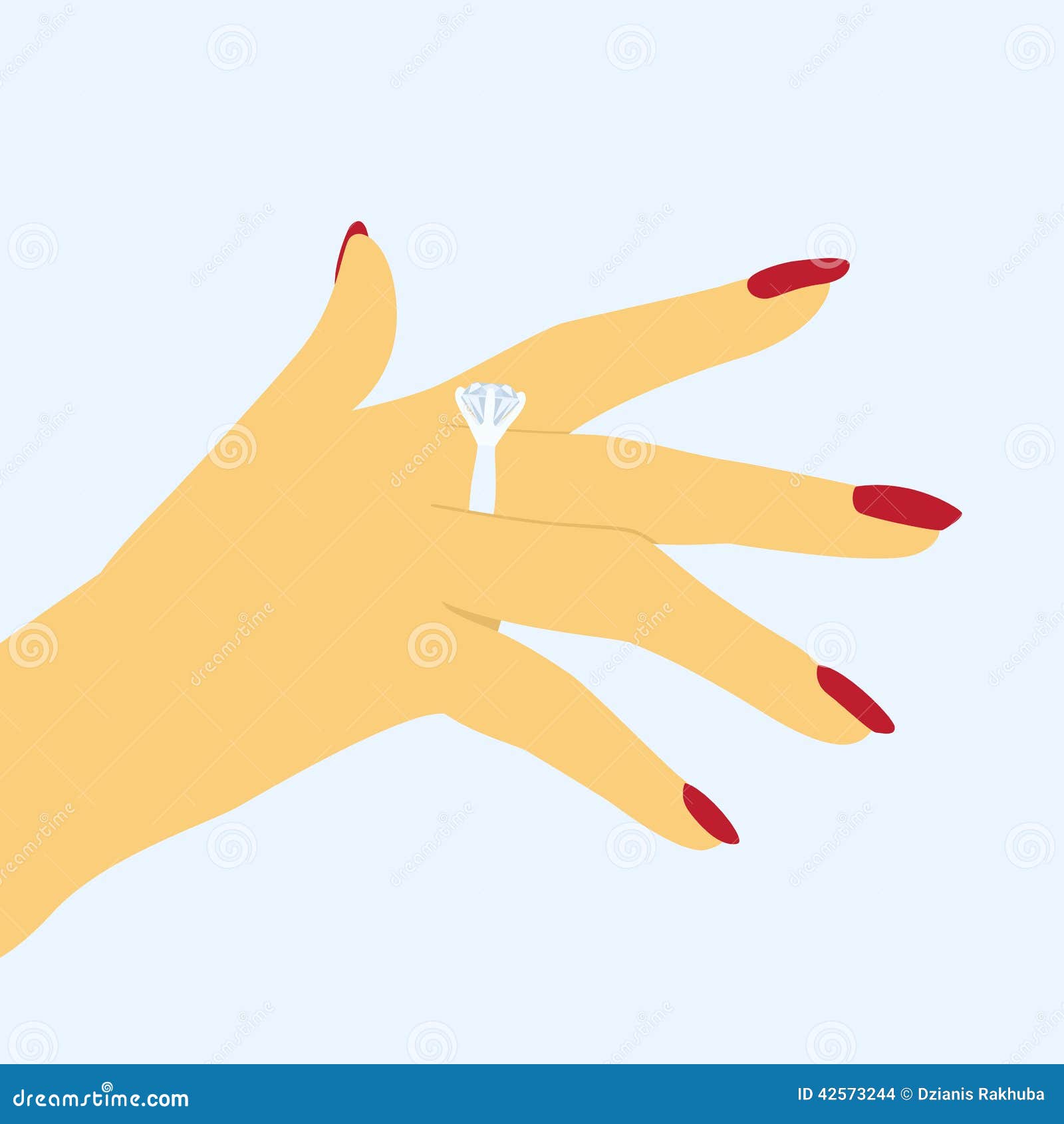 Hand with ring stock vector. Illustration of metallic - 42573244