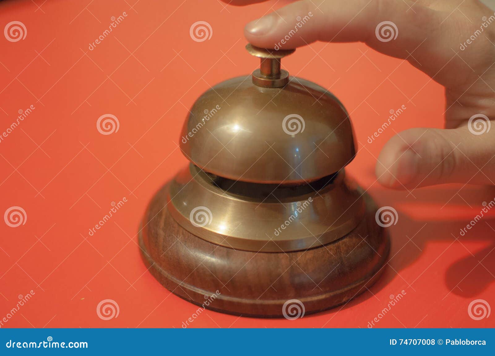 Hand ringing service bell stock photo. Image of lobby - 74707008
