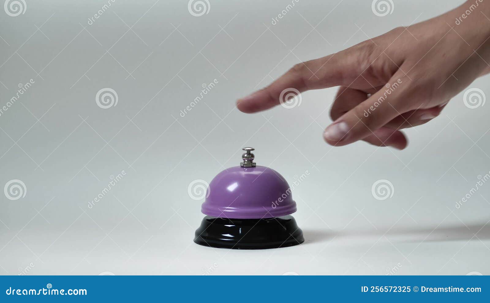 Hand Ringing in Service Bell on a White Background Stock Video - Video ...