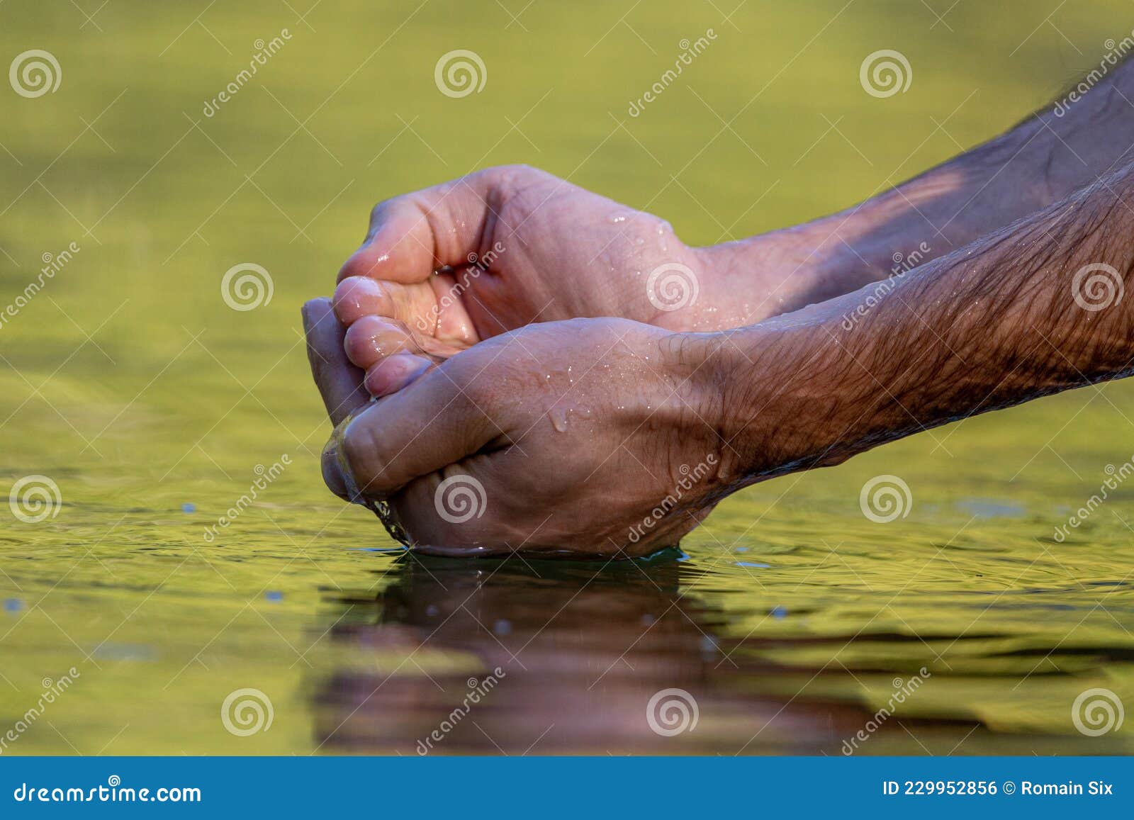 Hand on river stock photo. Image of water, river, hand - 229952856