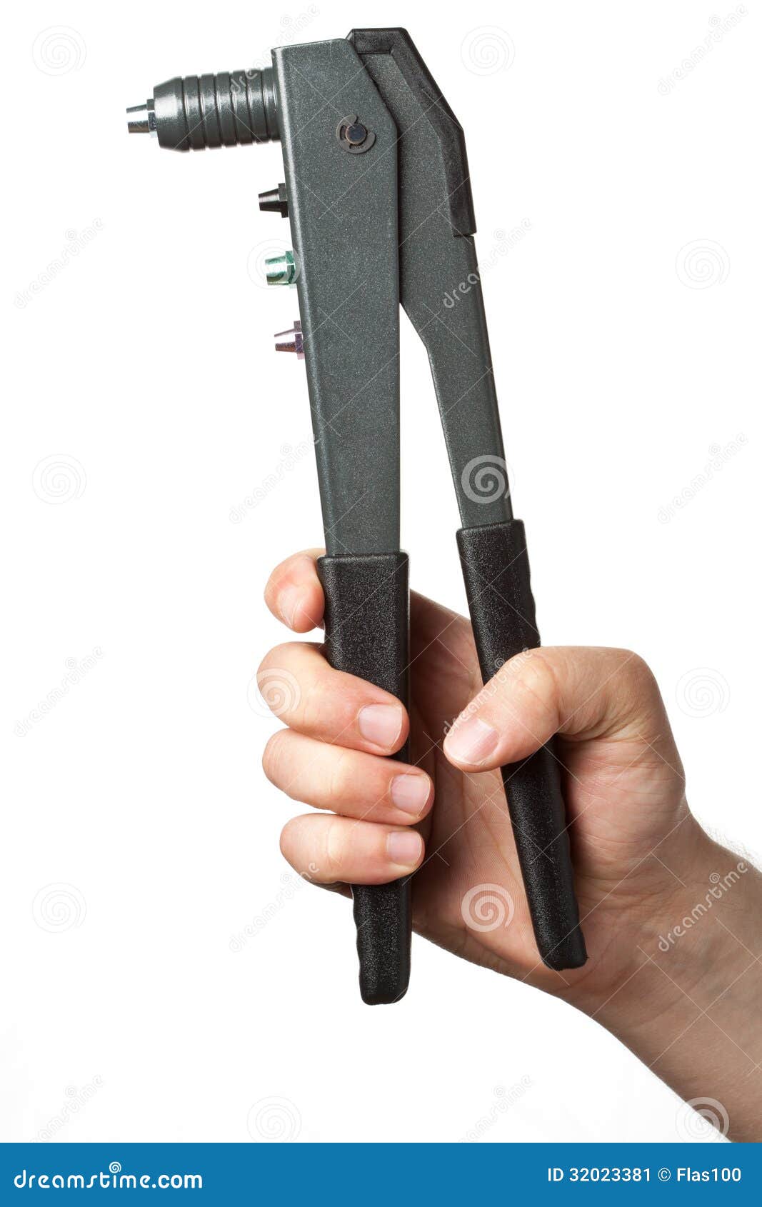 Hand with rivet stock image. Image of construction, human - 32023381