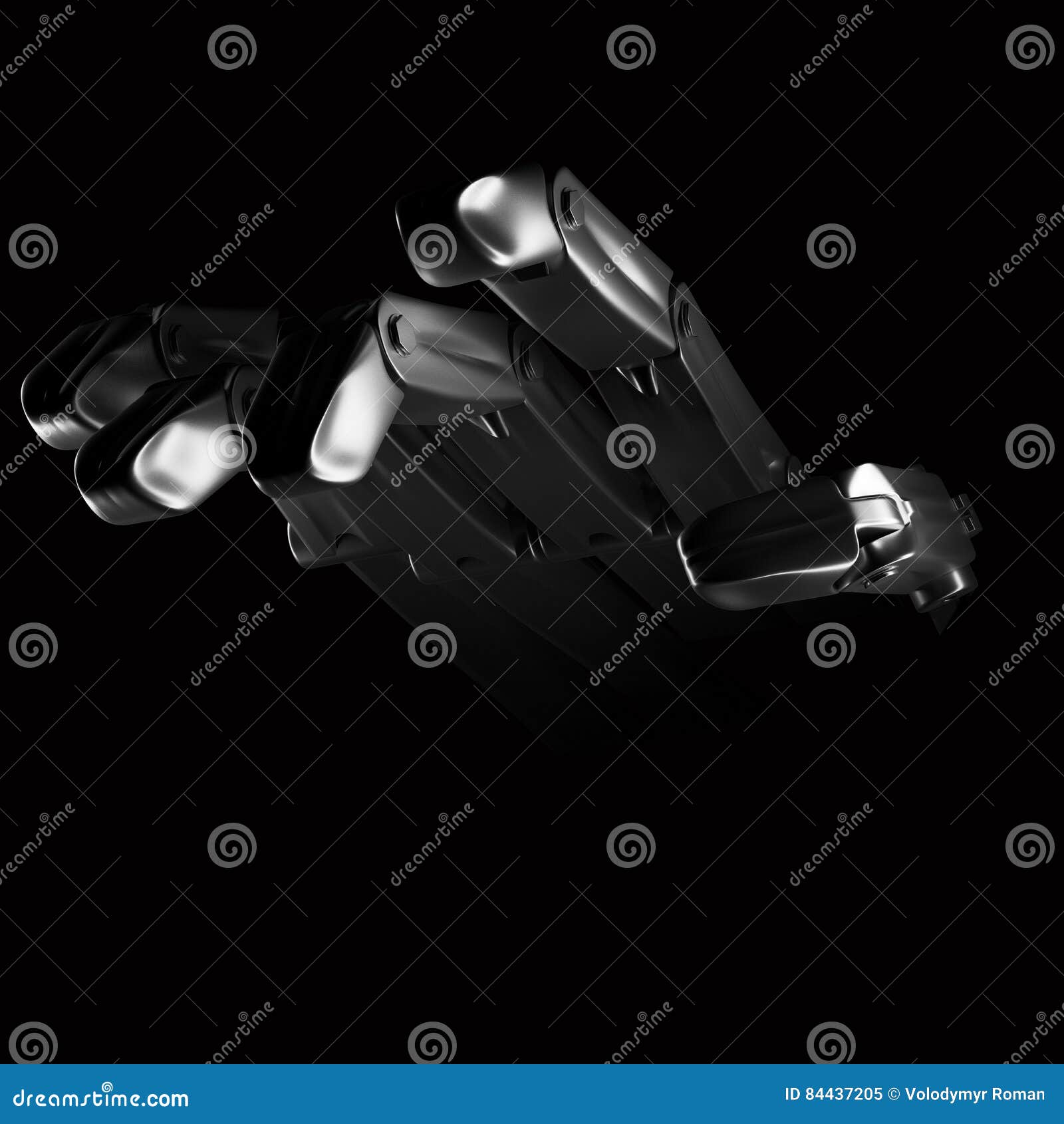 Hand Robot on Black Background Stock Illustration - Illustration of ...