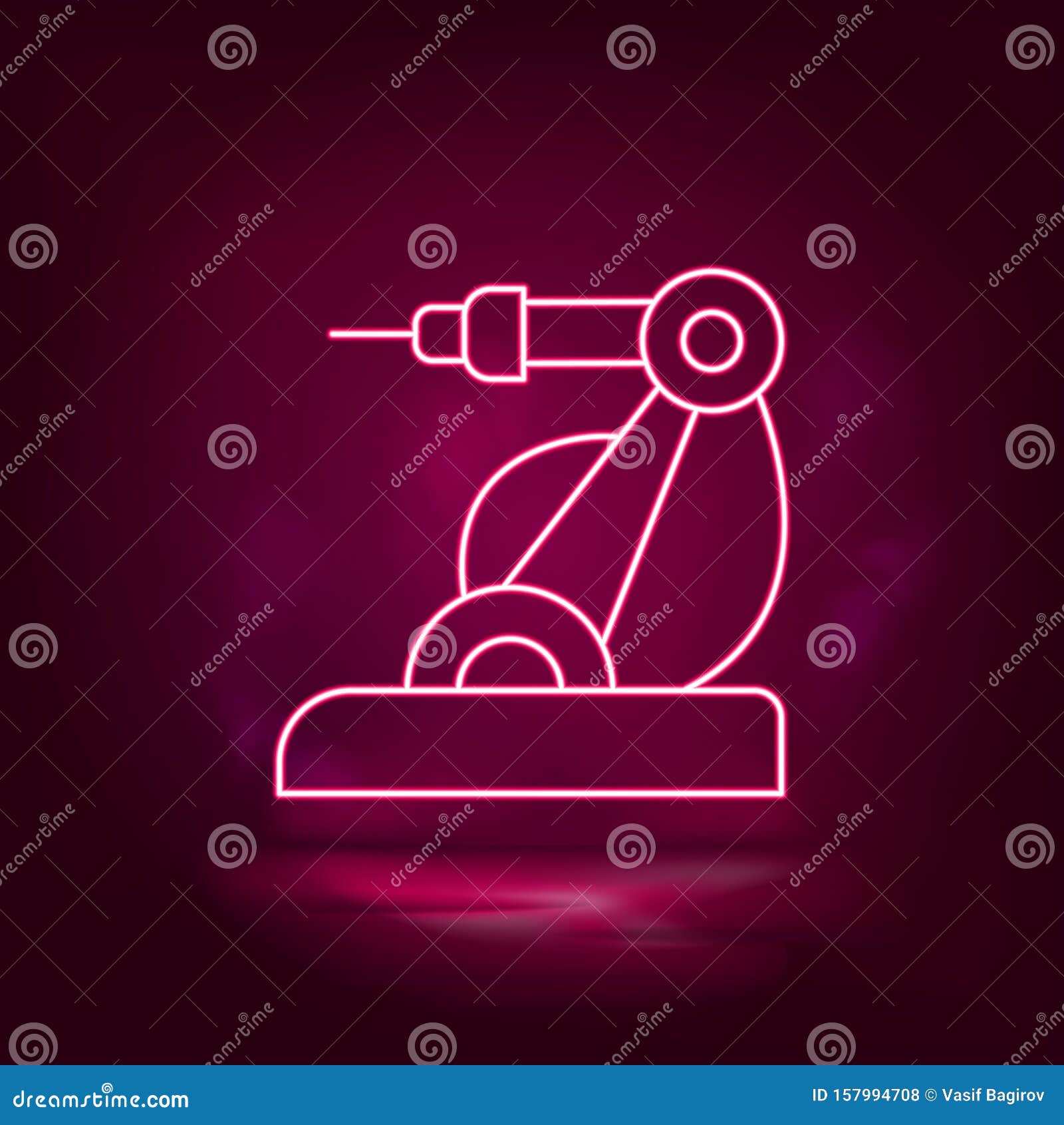 Hand, Robotic, Arm, Laser Neon Icon - Vector. Artificial Intelligence ...