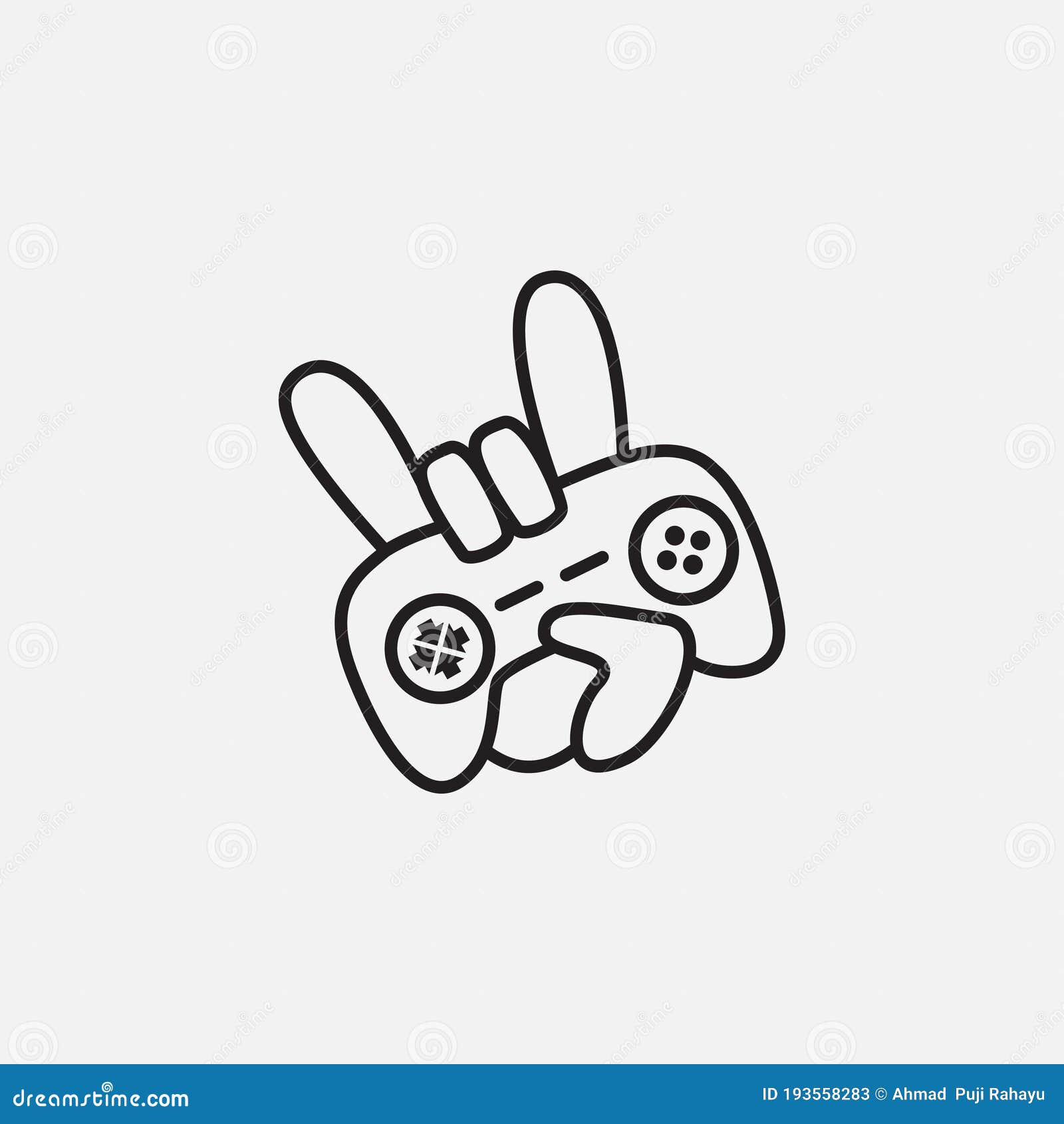 HAND ROCK GAME with JOYSTICK GAME PAD LOGO DESIGN MODERN Stock Vector ...