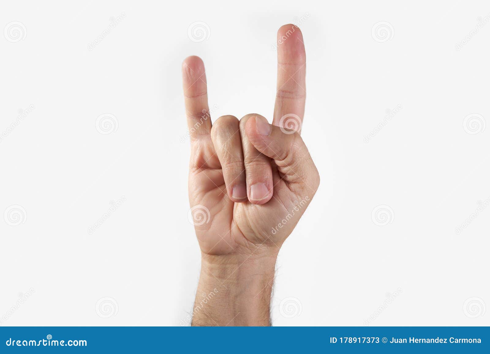 Hand with Rock and Roll Greeting Stock Image - Image of rockabilly ...