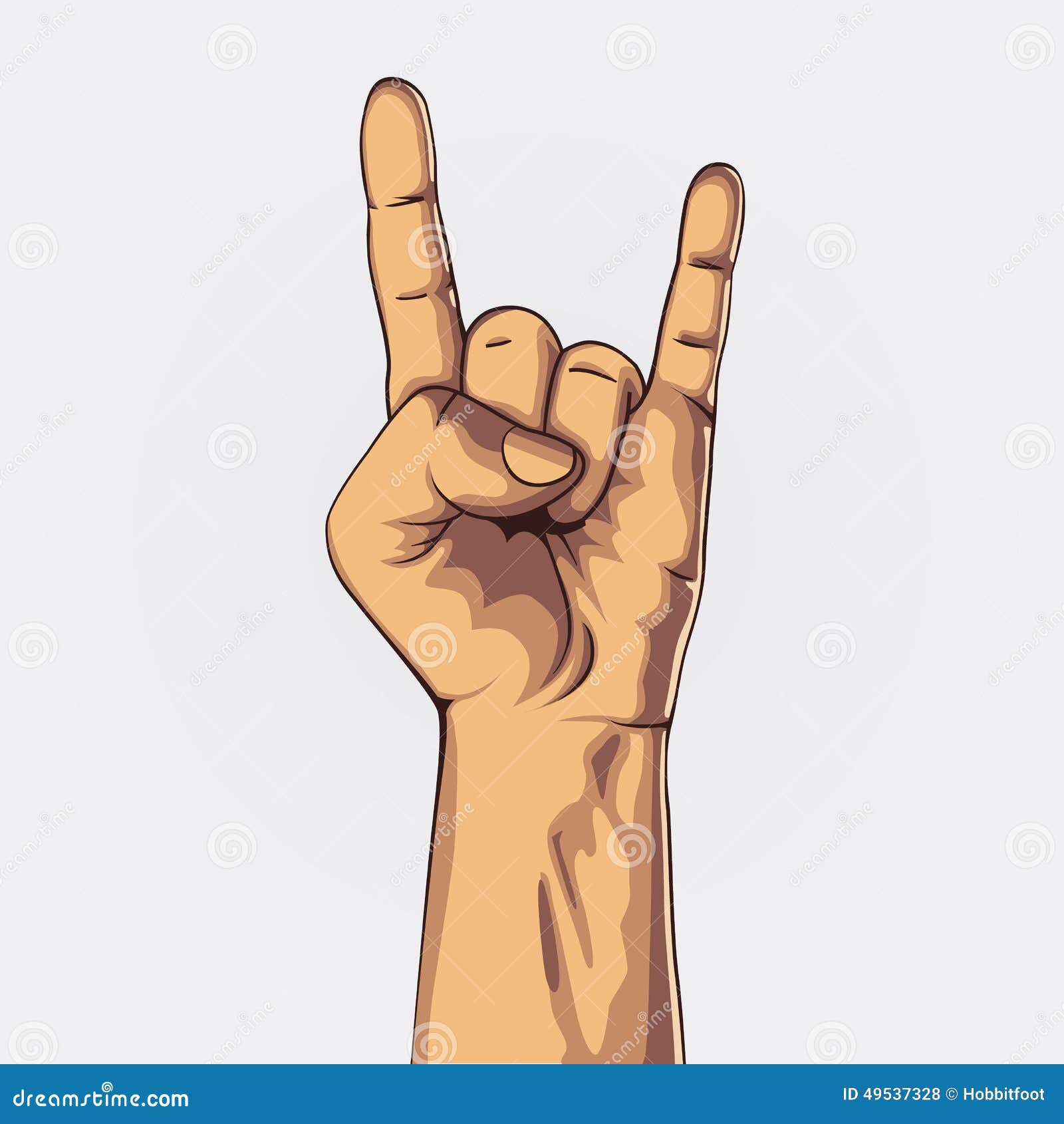 Hand in rock sign stock vector. Illustration of sign - 49537328