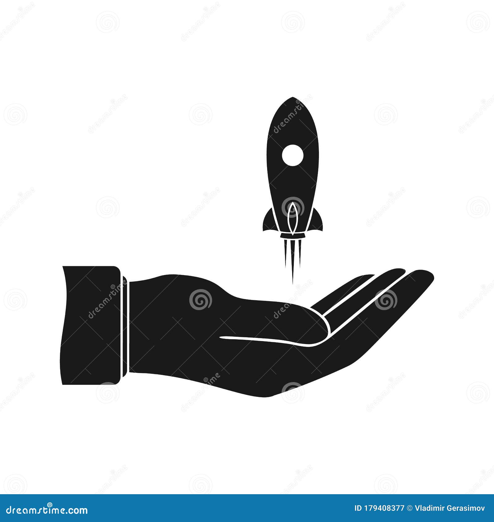 Hand and Rocket Icon. Vector Illustration Arm Stock Illustration ...