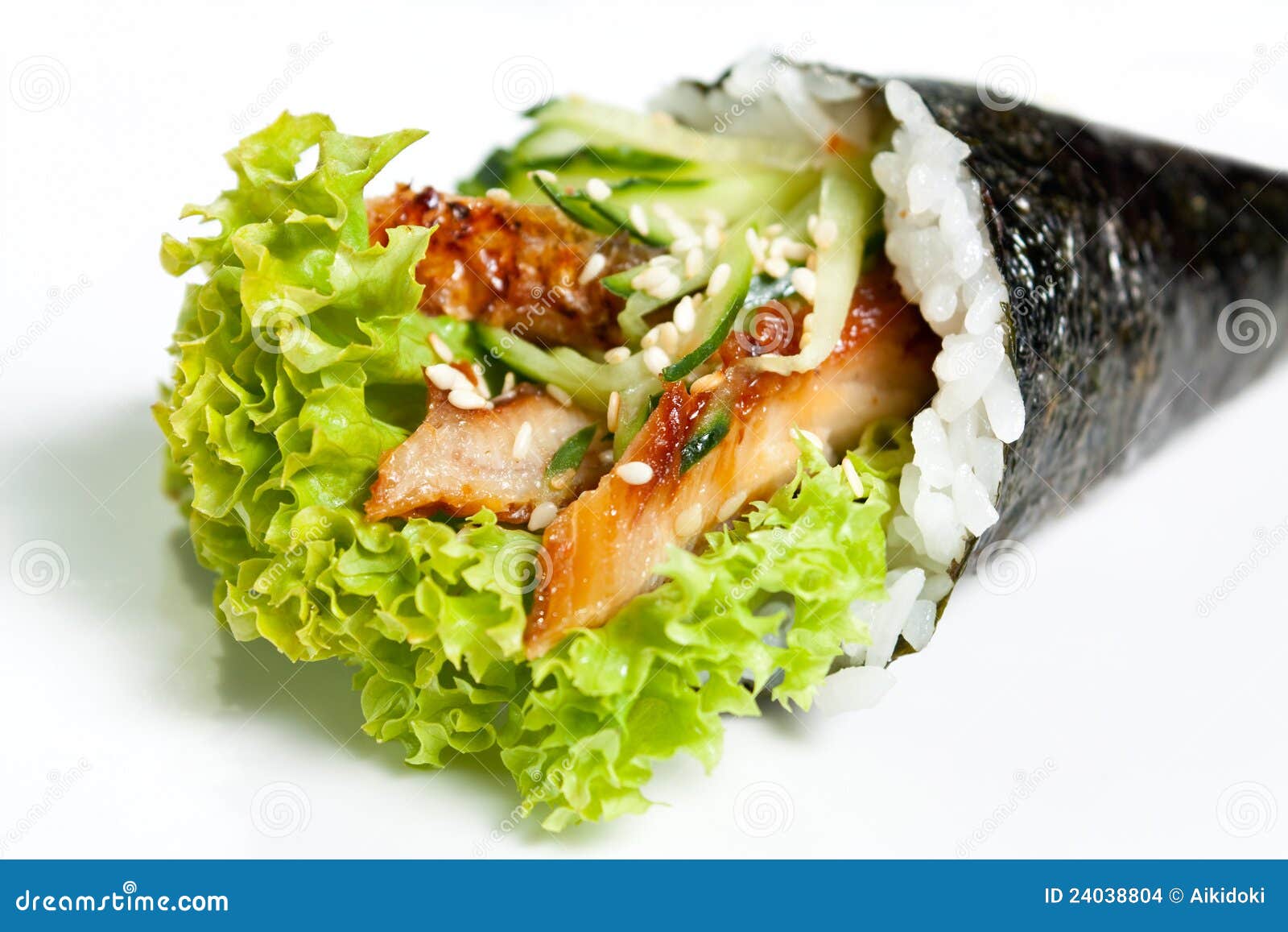 Hand Roll Sushi with eel stock photo. Image of kitchen - 24038804