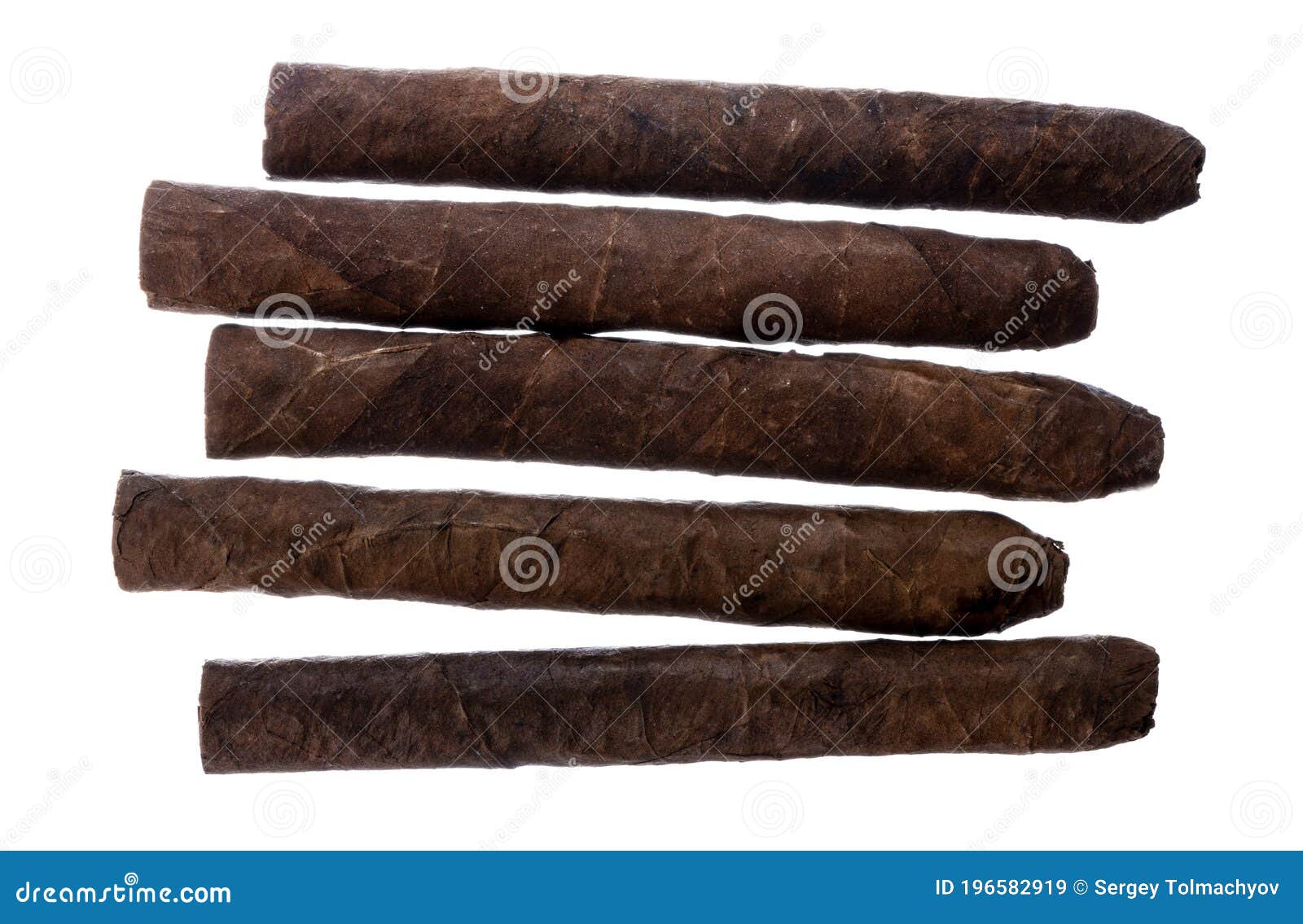 Hand Rolled Cigars Isolated on White Background Stock Image - Image of ...