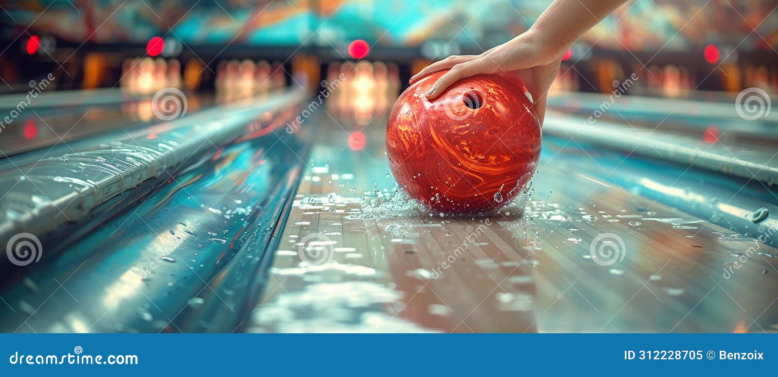 Hand Rolling a Bowling Ball Stock Image - Image of bowler, train: 312228705