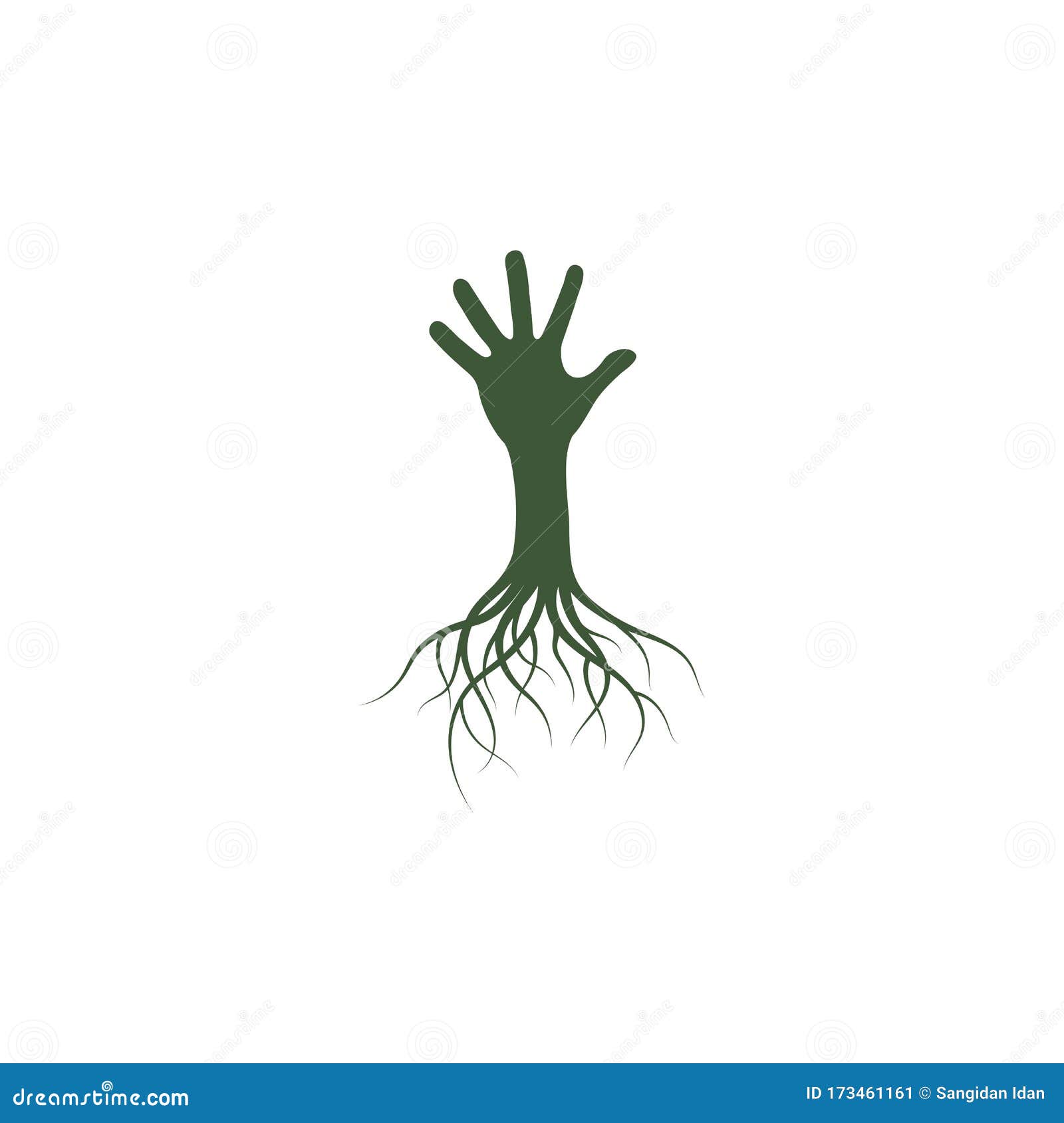Hand Root Icon Logo Template Vector Stock Vector - Illustration of team ...