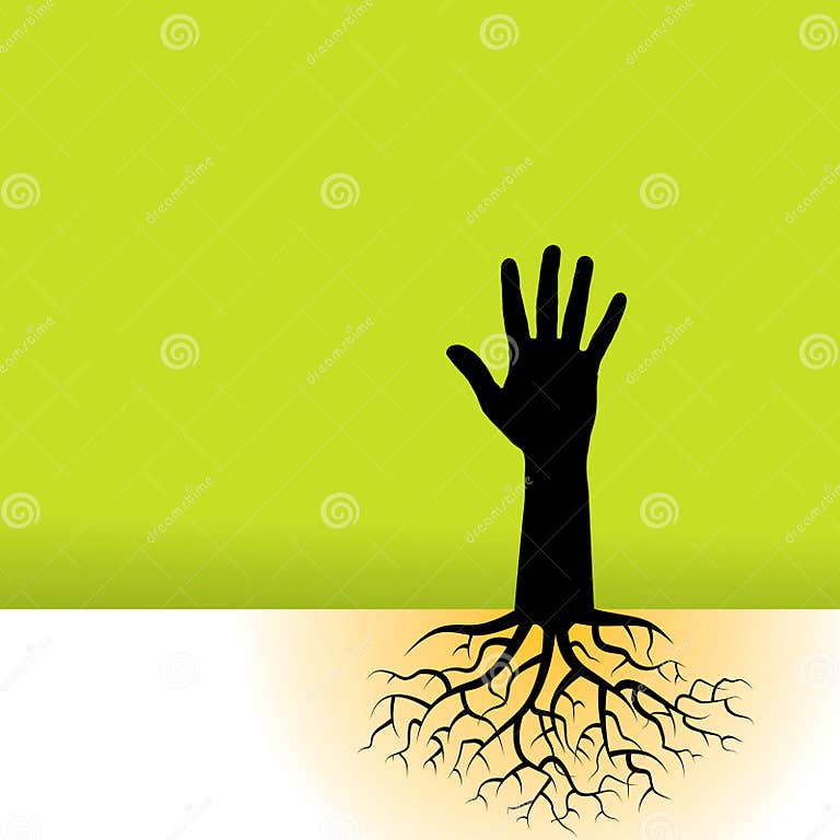 Hand with roots stock vector. Illustration of environment - 5409156