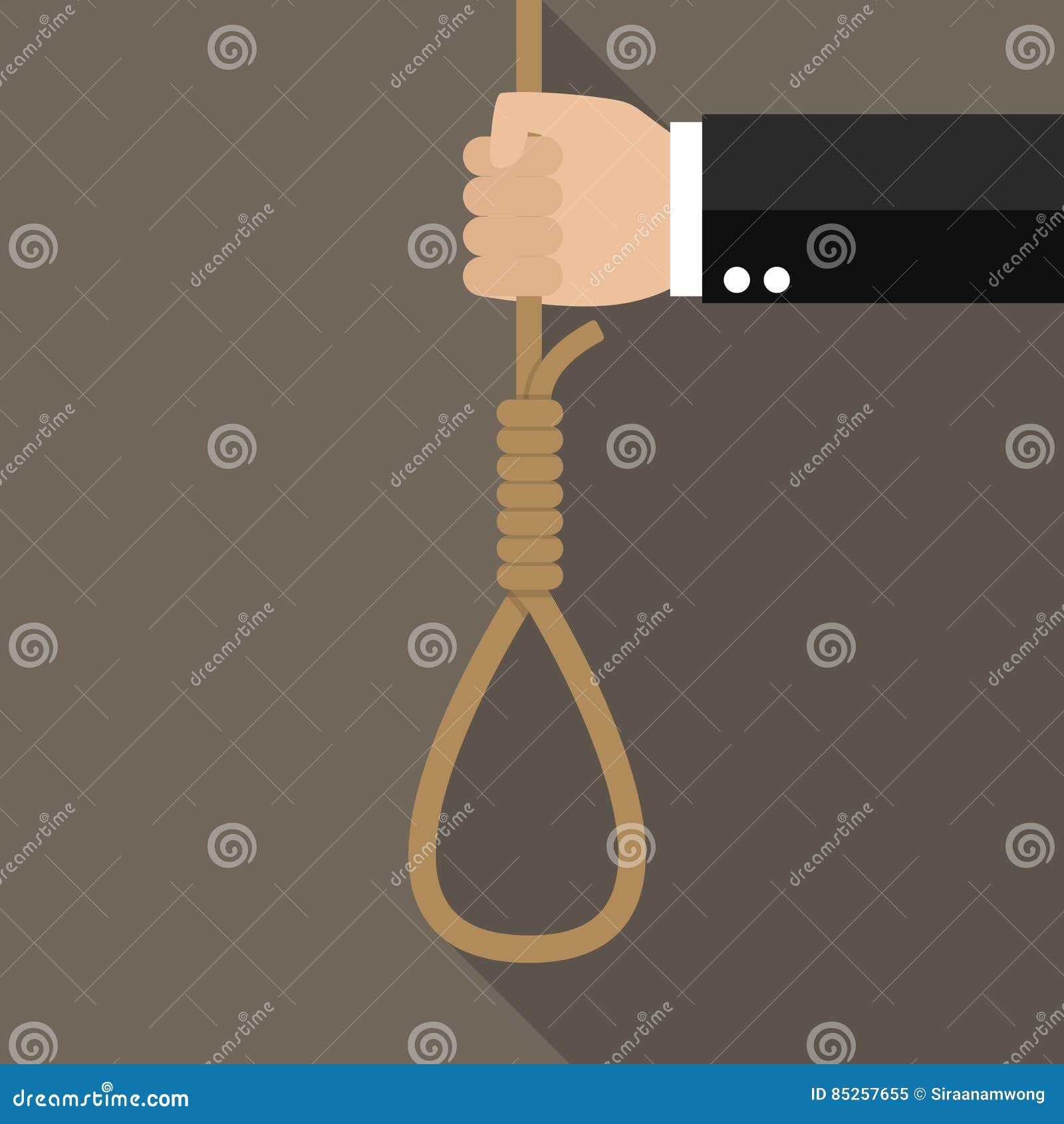 Hand with Rope Hanging Loop Stock Vector - Illustration of frustration ...
