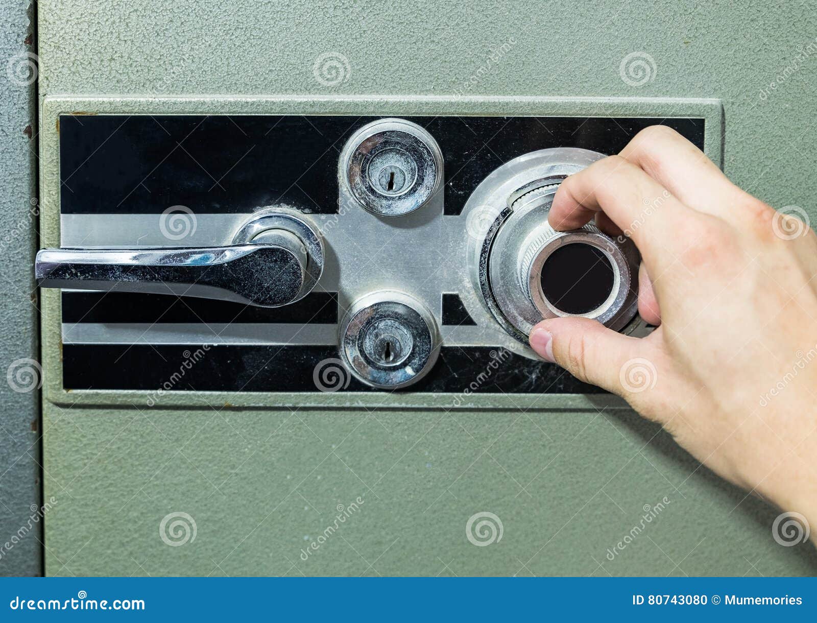 Hand Rotate Safe Lock Security Stock Photo - Image of closeup, safe ...