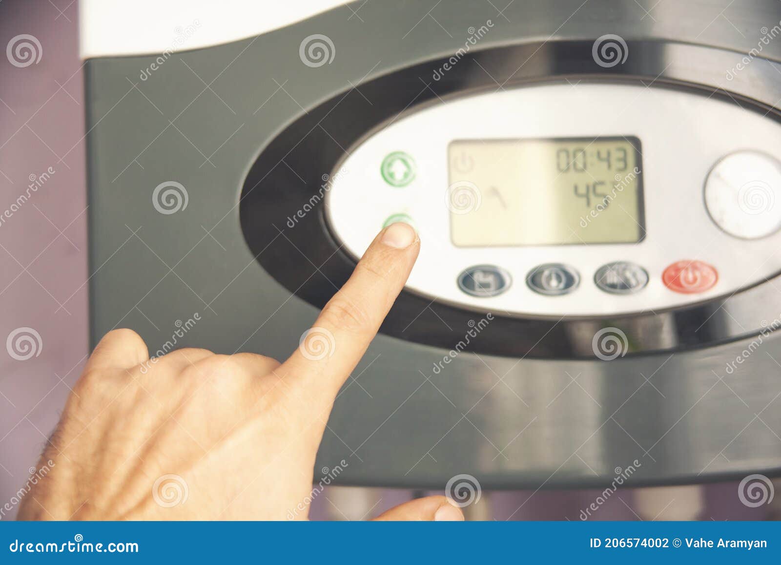 Hand Rotate Temperature Adjuster of Water Heater.High Stock Photo ...