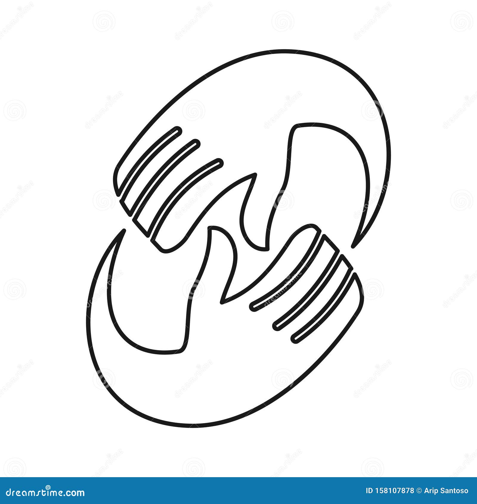 Hand Rotation Commitment Teamwork Together Outline Logo Stock Vector ...