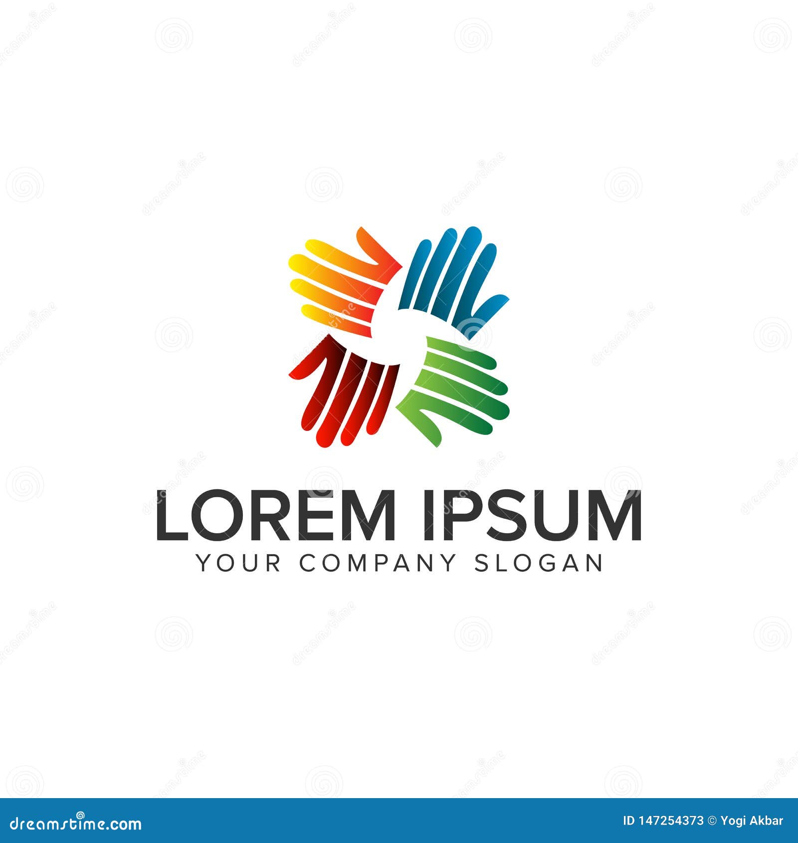 Hand Rotation Logo Design Concept Template. Fully Editable Cartoon ...