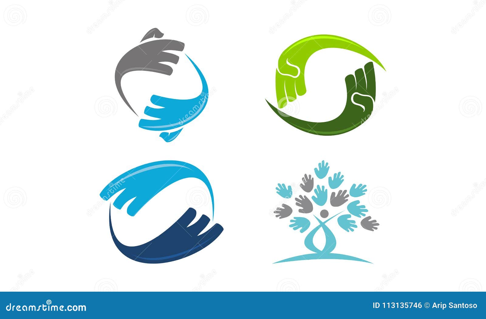 Hand Rotation Template Set stock vector. Illustration of diversity ...