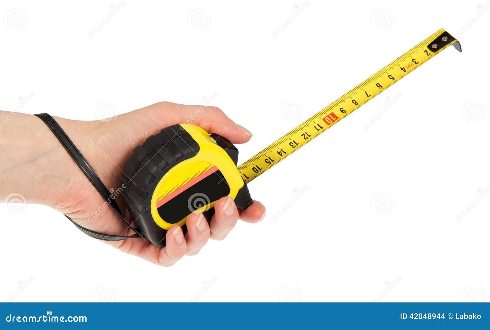 Hand with a roulette stock photo. Image of length, measurement - 42048944