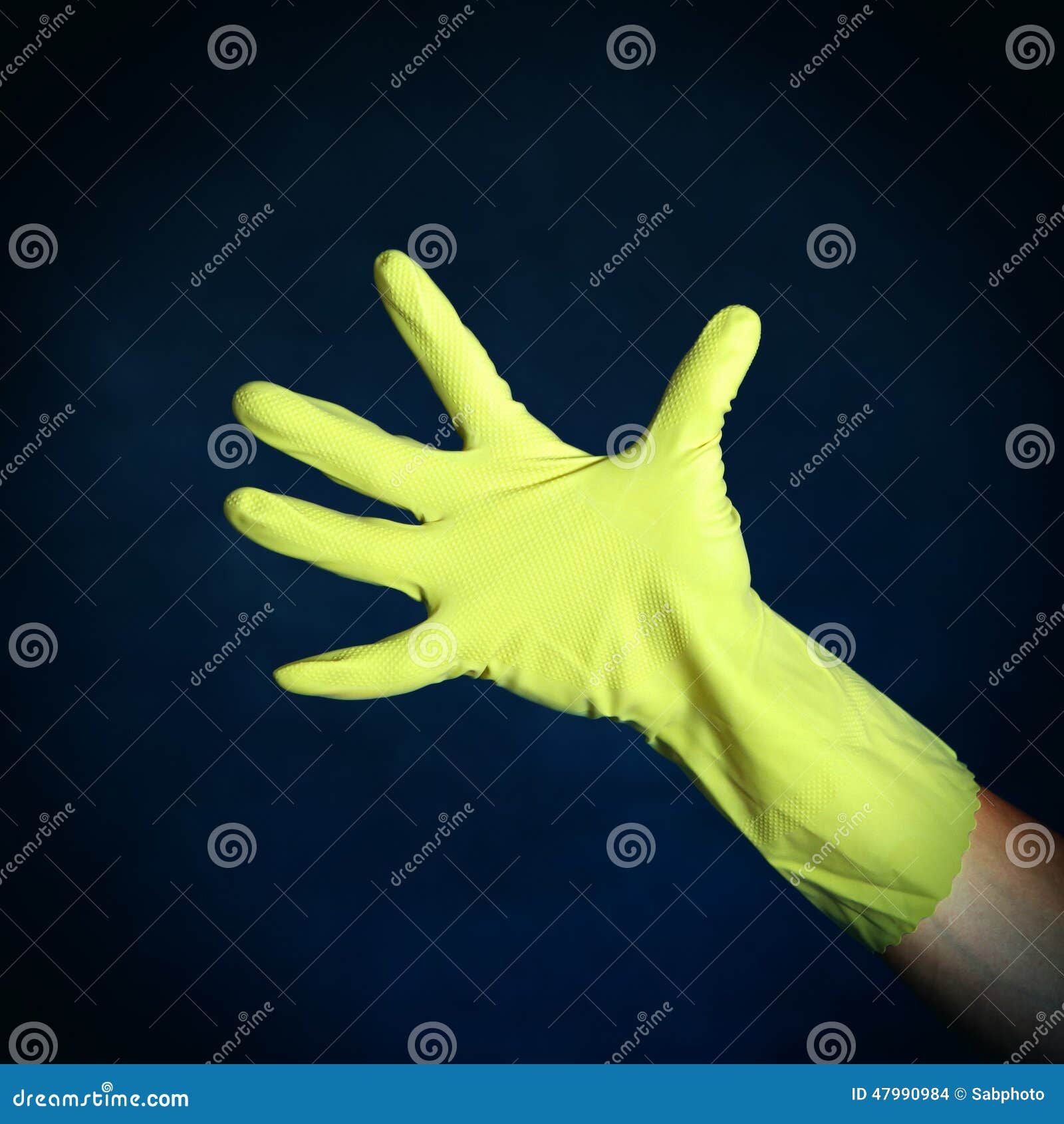 Hand in Rubber Glove stock photo. Image of person, close - 47990984