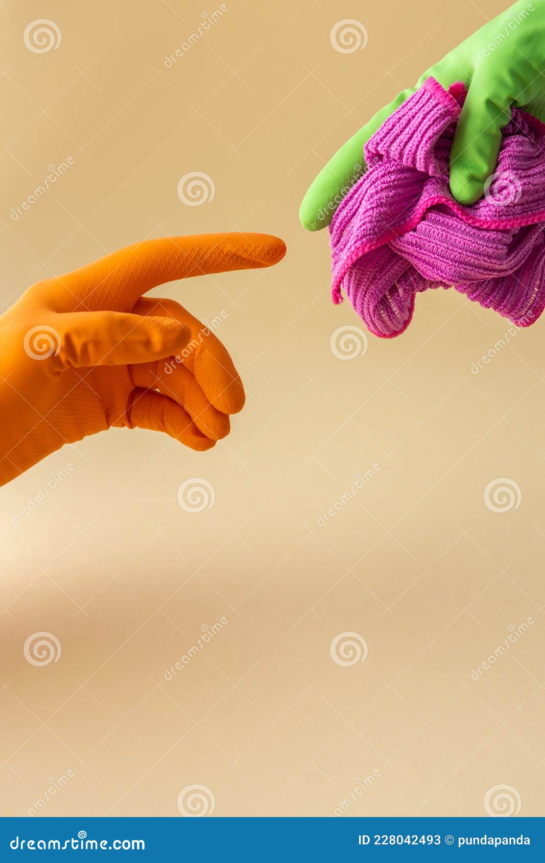 Hand in Rubber Gloves Holding a Microfiber Cloth Stock Image - Image of ...