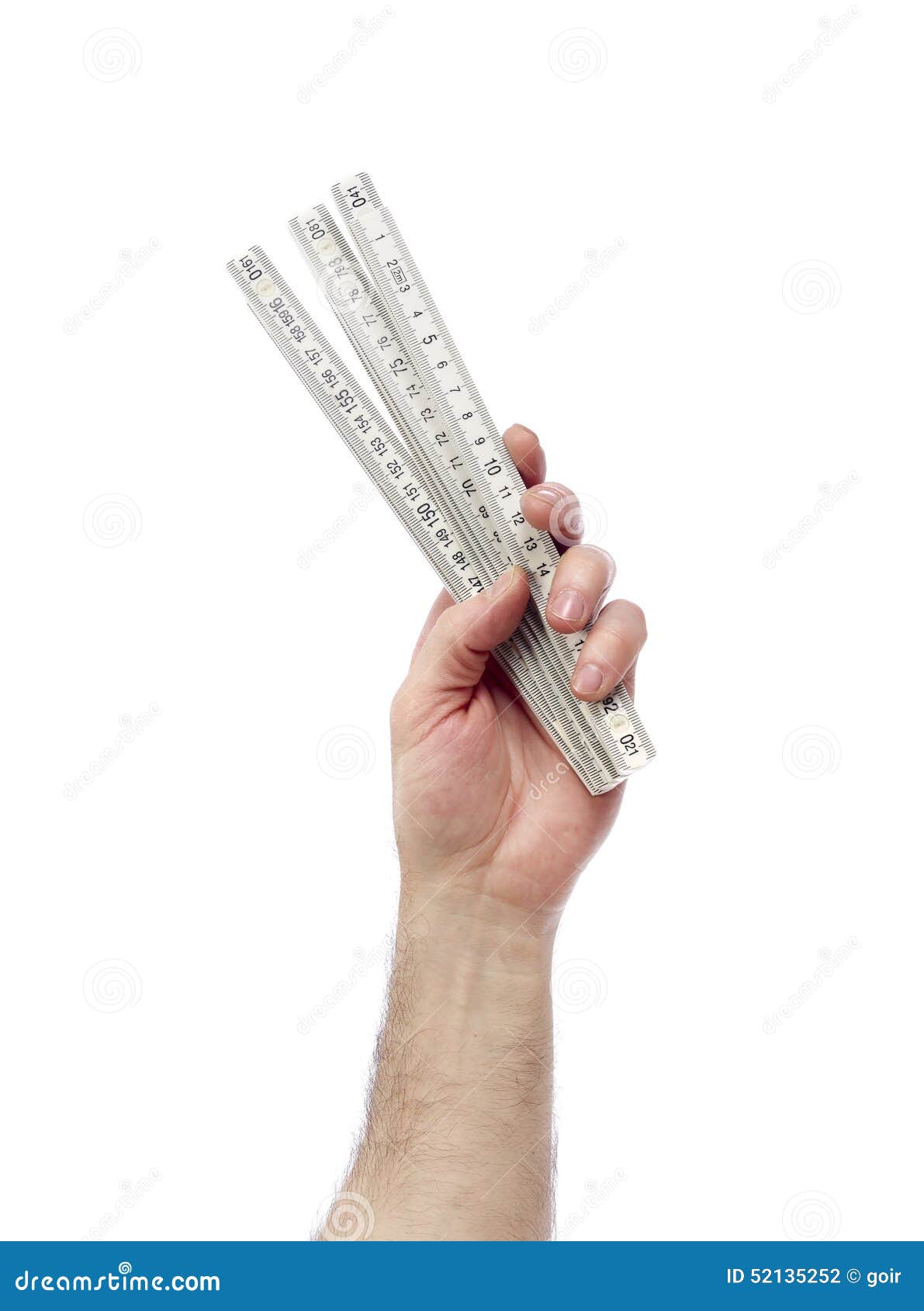 Hand with ruler stock photo. Image of repairman, foreman - 52135252