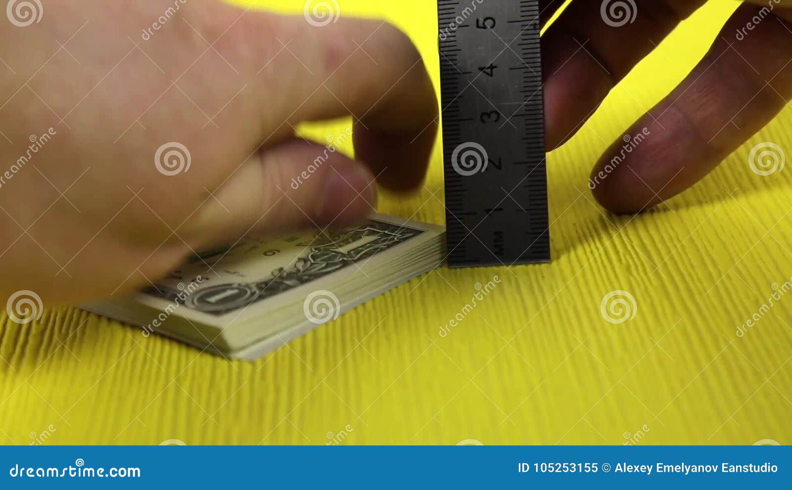 A Bundle of Dollars and a Ruler. Stock Video - Video of bank ...