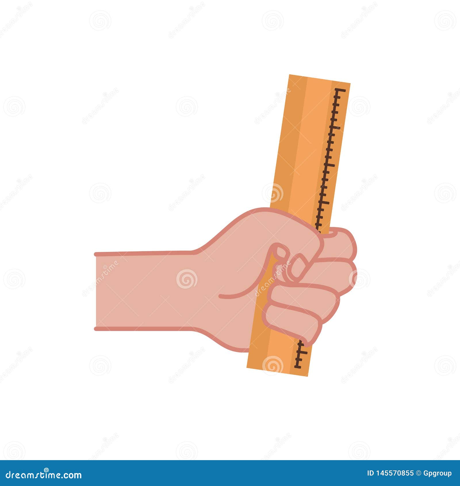Hand with Ruler Tool Isolated Icon Stock Vector - Illustration of ...