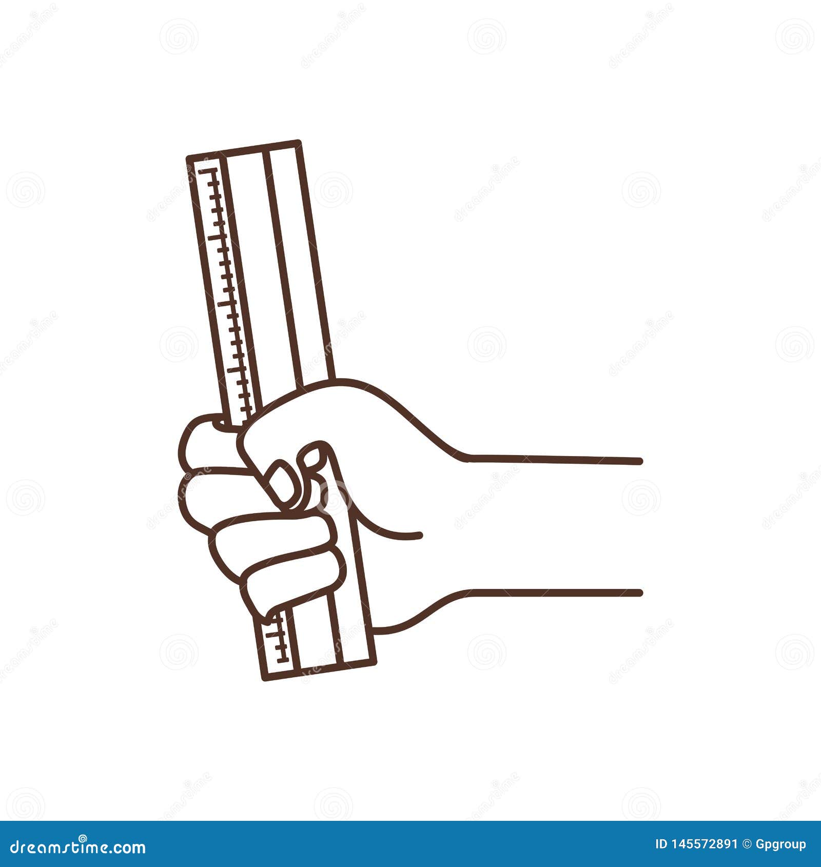 Hand with Ruler Tool Isolated Icon Stock Vector - Illustration of ...