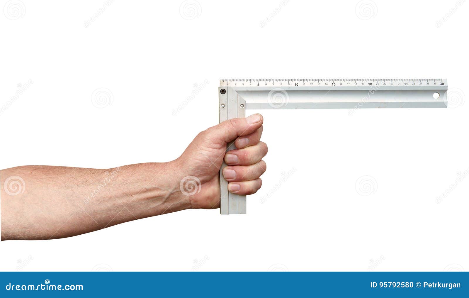 Hand with ruler stock photo. Image of maintenance, carpentry - 95792580